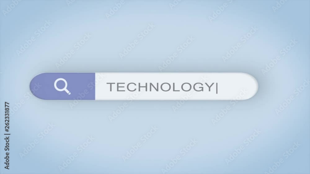 Vidéo Stock Animation of a web search. "TECHNOLOGY" Typing into Search ...