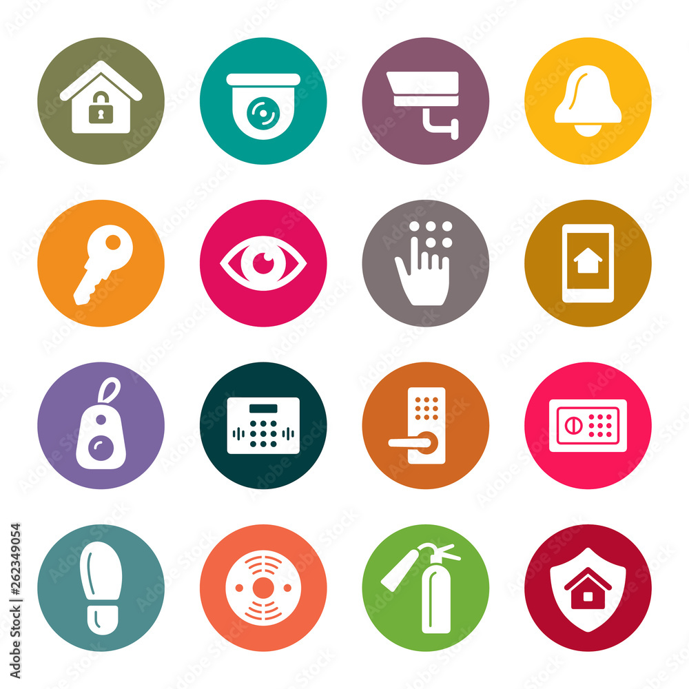 House security vector icon set Stock Vector | Adobe Stock