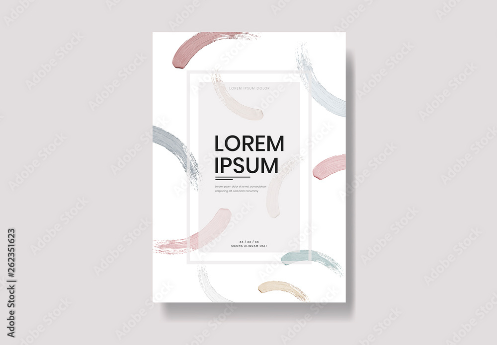 Colorful Pastel Brush Poster Layout Stock Template | Adobe Stock