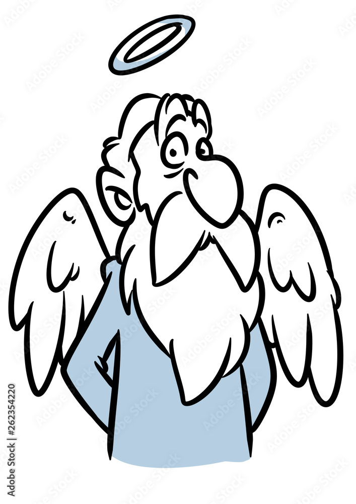 Old man angel character cartoon illustration isolated image Stock ...