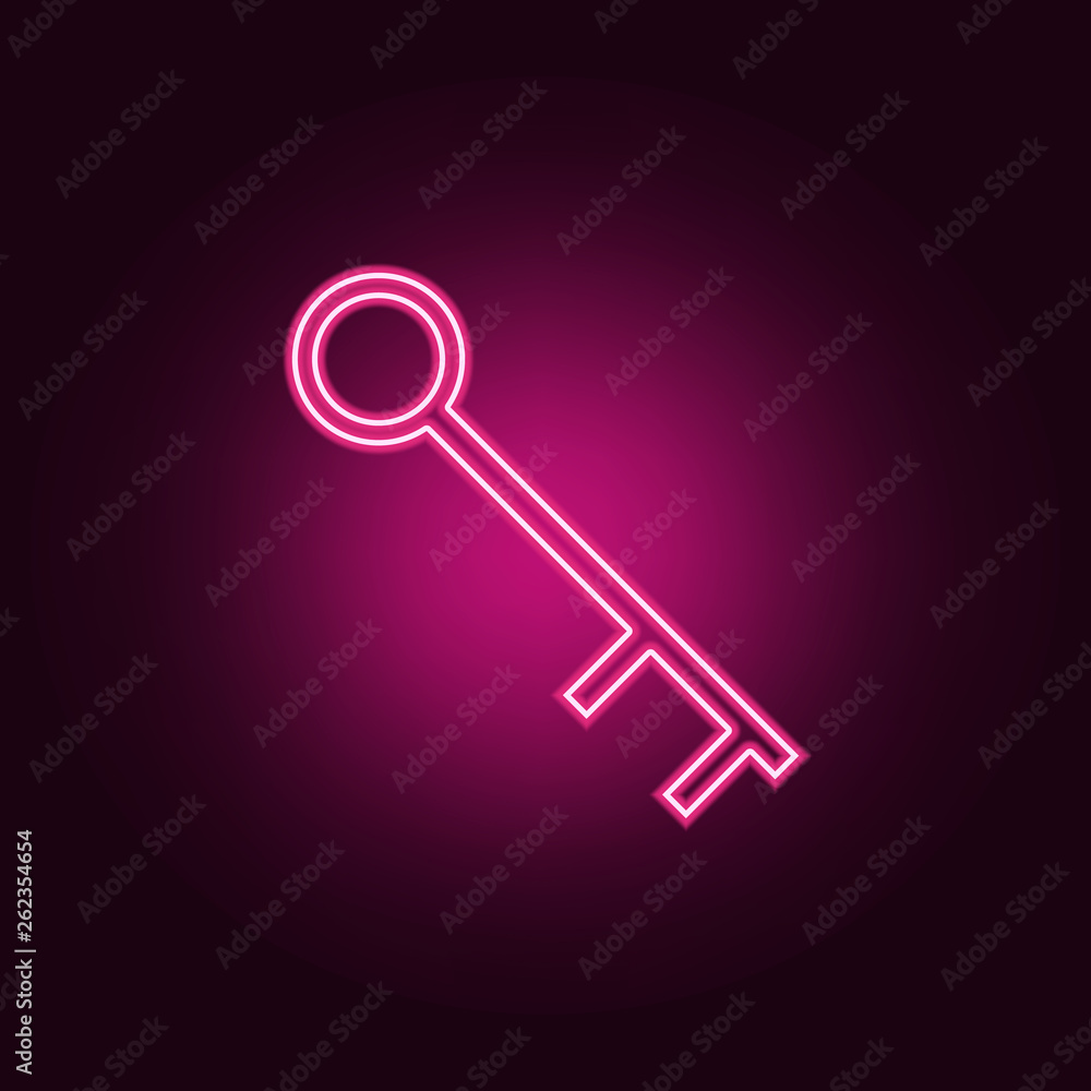 Key icon. Elements of Web in neon style icons. Simple icon for websites ...