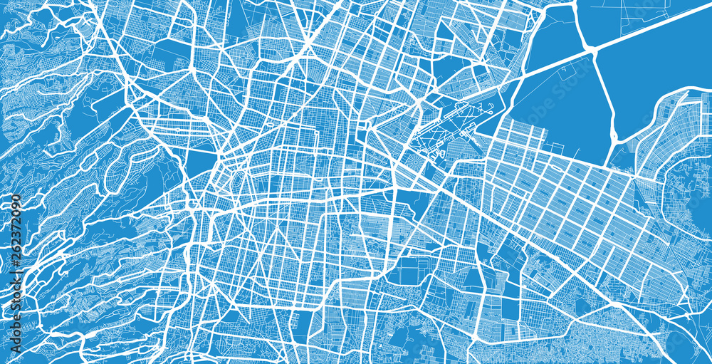 Urban vector city map of Mexico City, Mexico Stock Vector | Adobe Stock