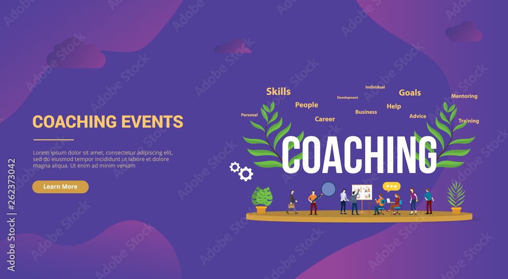 coaching concept with people teching and discussion to share education ...