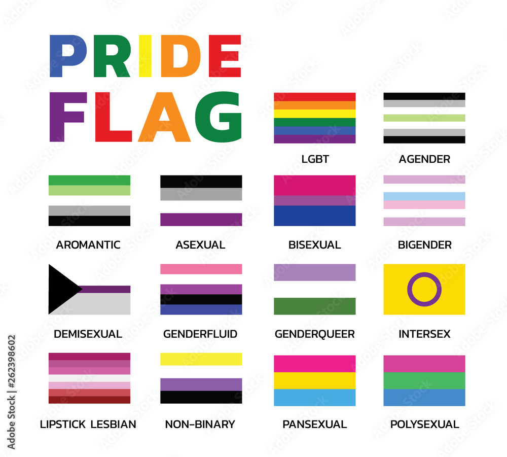 Pride Flags Variations Color Set Stock Vector | Adobe Stock