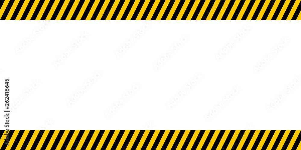 Bulletin board important announcements, yellow and black diagonal ...