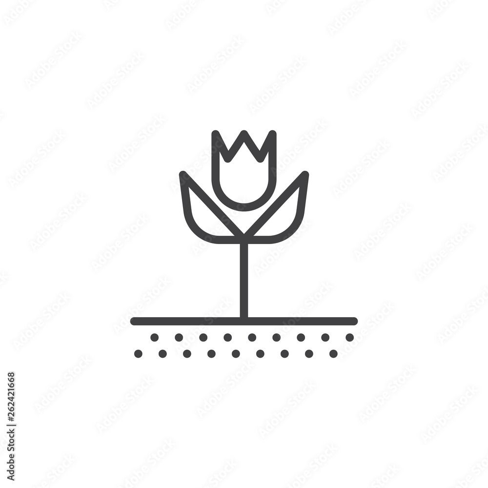 Tulip flower line icon. linear style sign for mobile concept and web ...