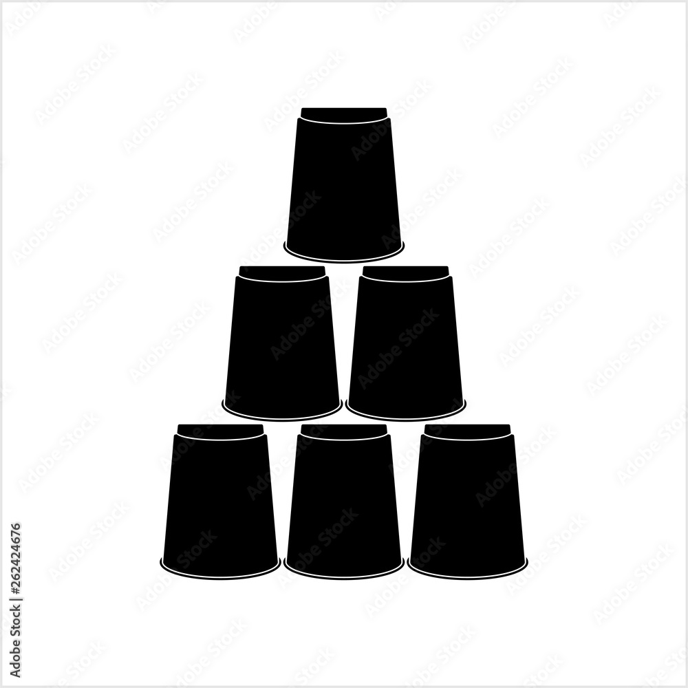Stack Cups Icon, Cup Stacking Stock Vector | Adobe Stock