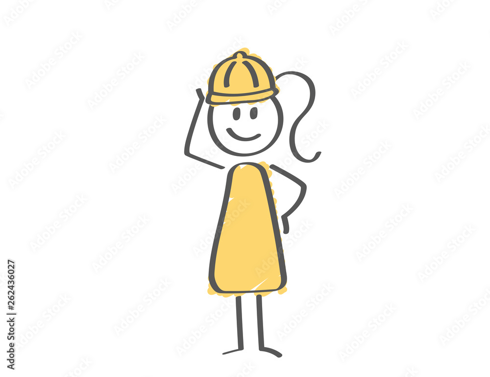 Stick Figure - woman construction worker Stock Vector | Adobe Stock
