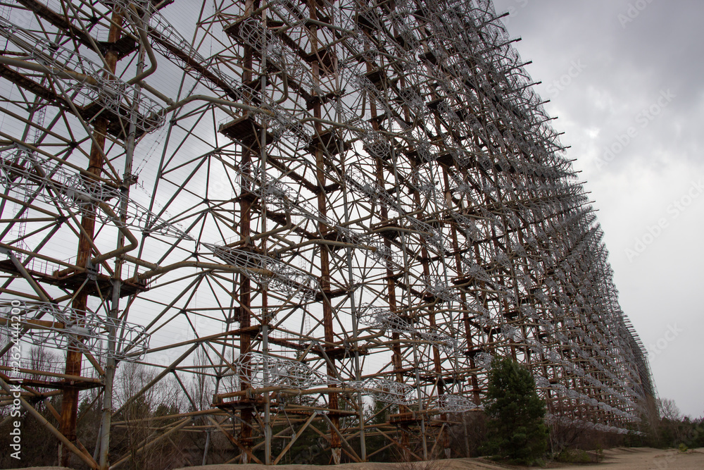 Military antenna in Chernobyl,Tour to Chernobyl and Pripyat Stock Photo ...