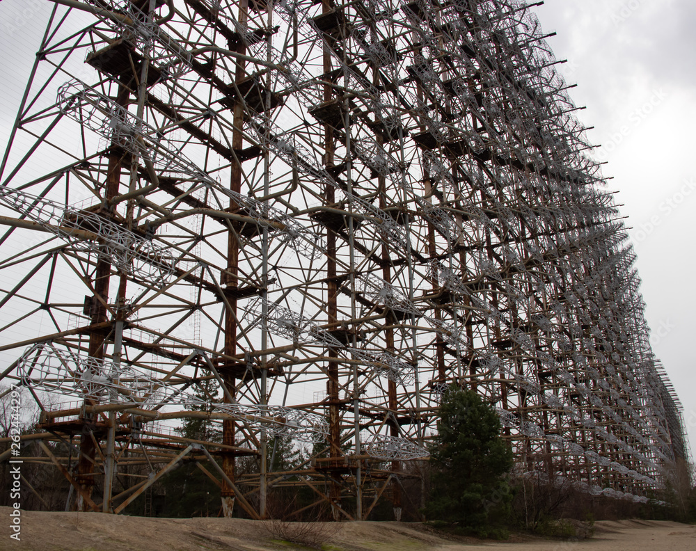 Military antenna in Chernobyl,Tour to Chernobyl and Pripyat Stock Photo ...