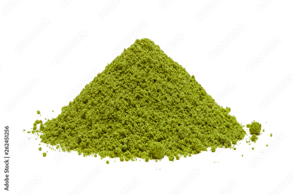 Pile of green powder, isolated on white background Stock Photo | Adobe ...