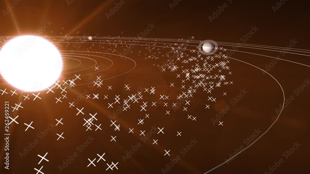 3d animation of the solar system with orbits of the main objects in ...