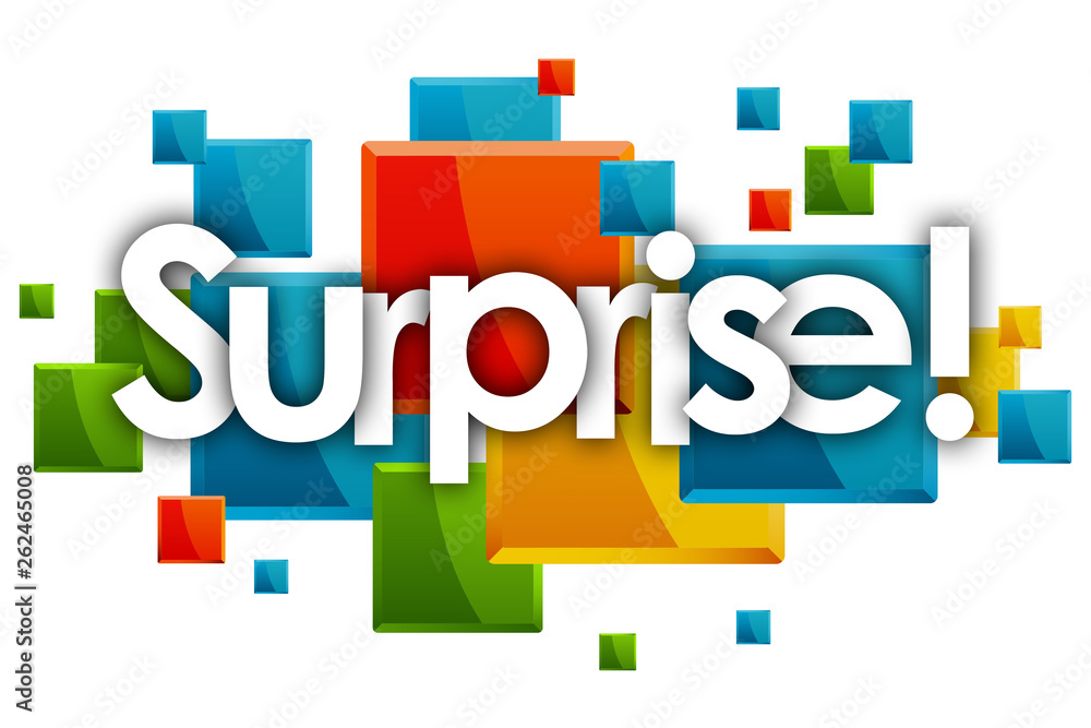 surprise word in rectangles background Stock Photo | Adobe Stock