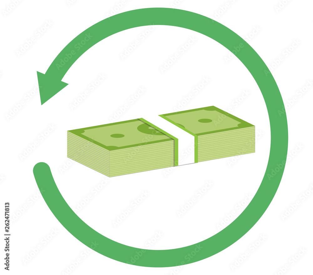 refund money icon on white background. flat style. refund money icon ...