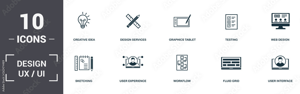 Design Ui And Ux set icons collection. Includes simple elements such as ...