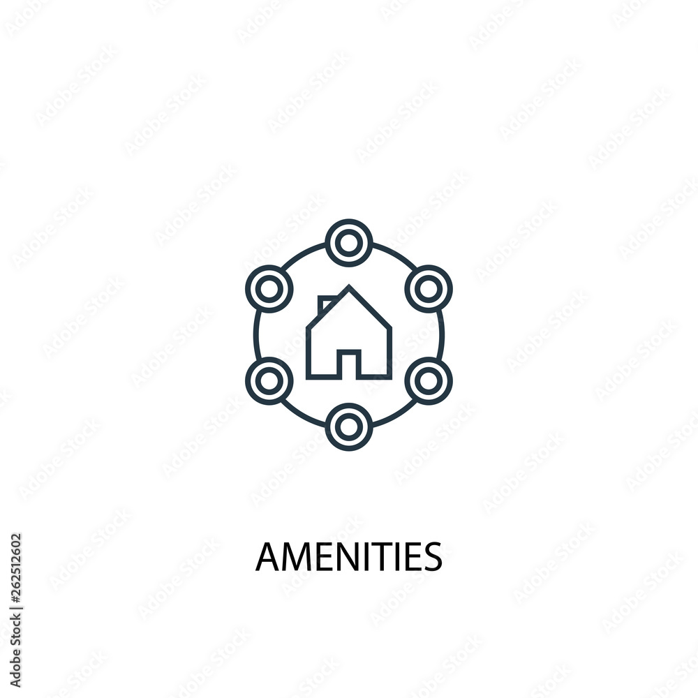 Amenities concept line icon. Simple element illustration. Amenities ...