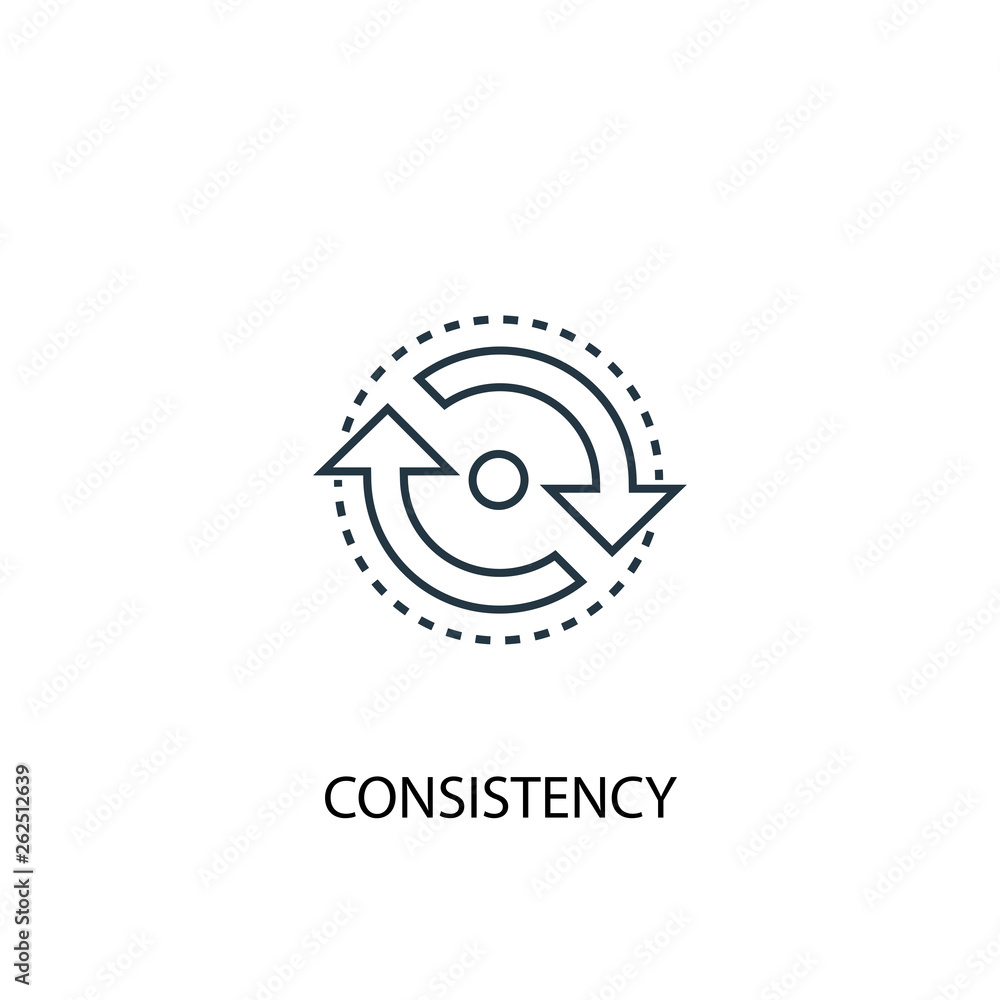 consistency concept line icon. Simple element illustration. consistency ...