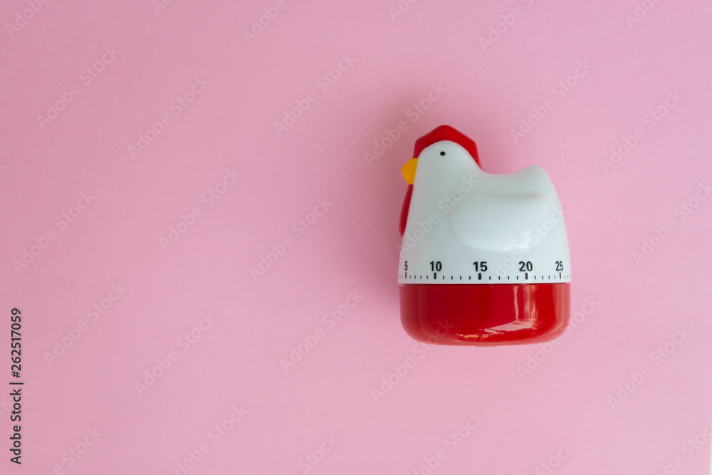 Cooking timer as chicken on the pink background Stock Photo | Adobe Stock