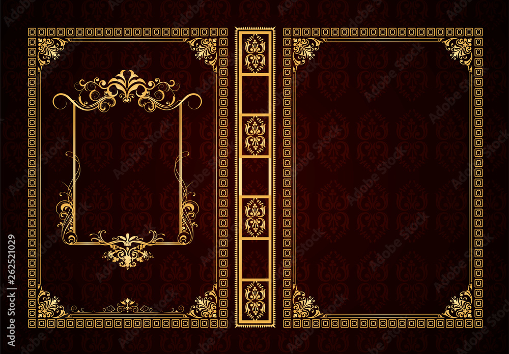 Vector classical book cover. Decorative vintage frame or border to be ...