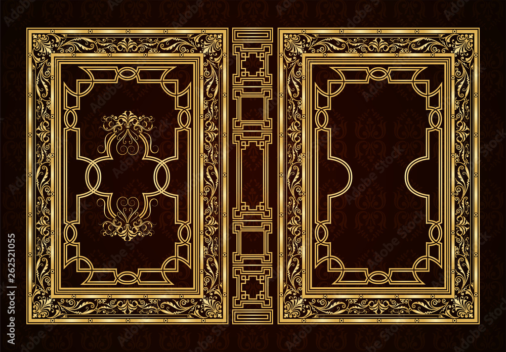 Vector classical book cover. Decorative vintage frame or border to be ...