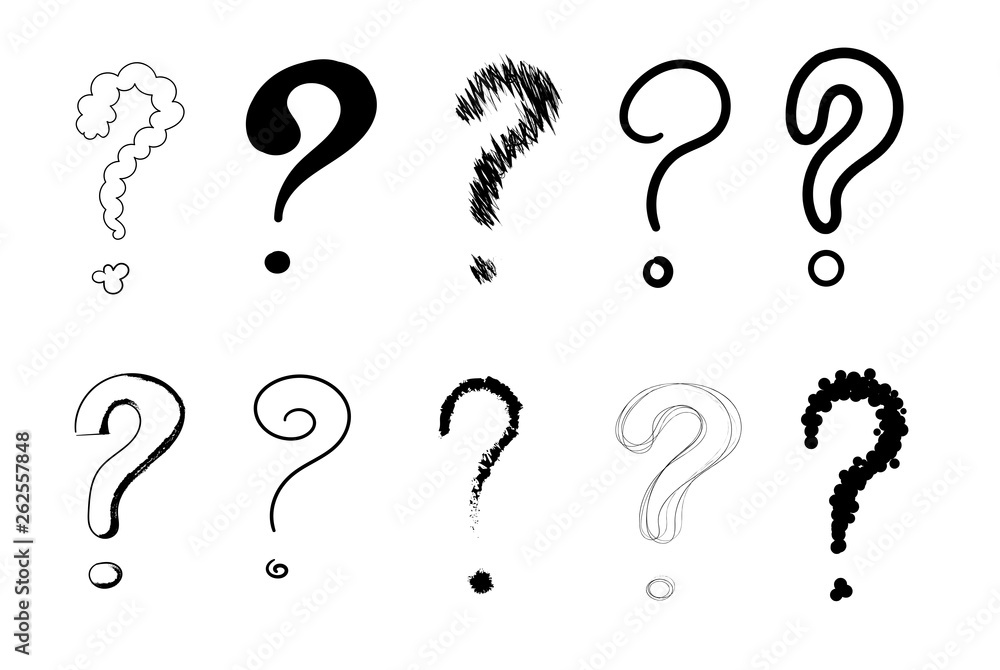 question mark interrogation points set drawing punctuation marks ...