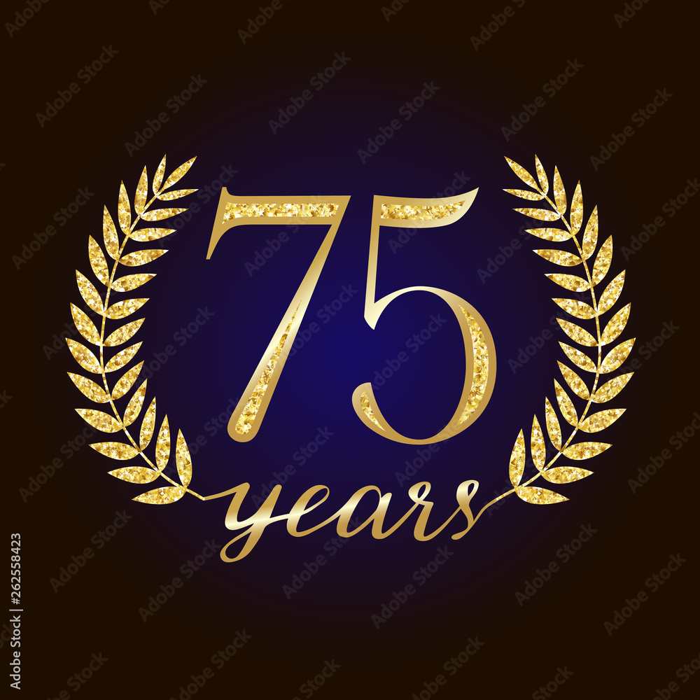 75 th years old logotype. Isolated elegant abstract nominee graphic ...
