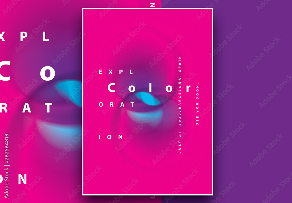 Poster Layout with Blurred Gradient Circles Stock Template | Adobe Stock