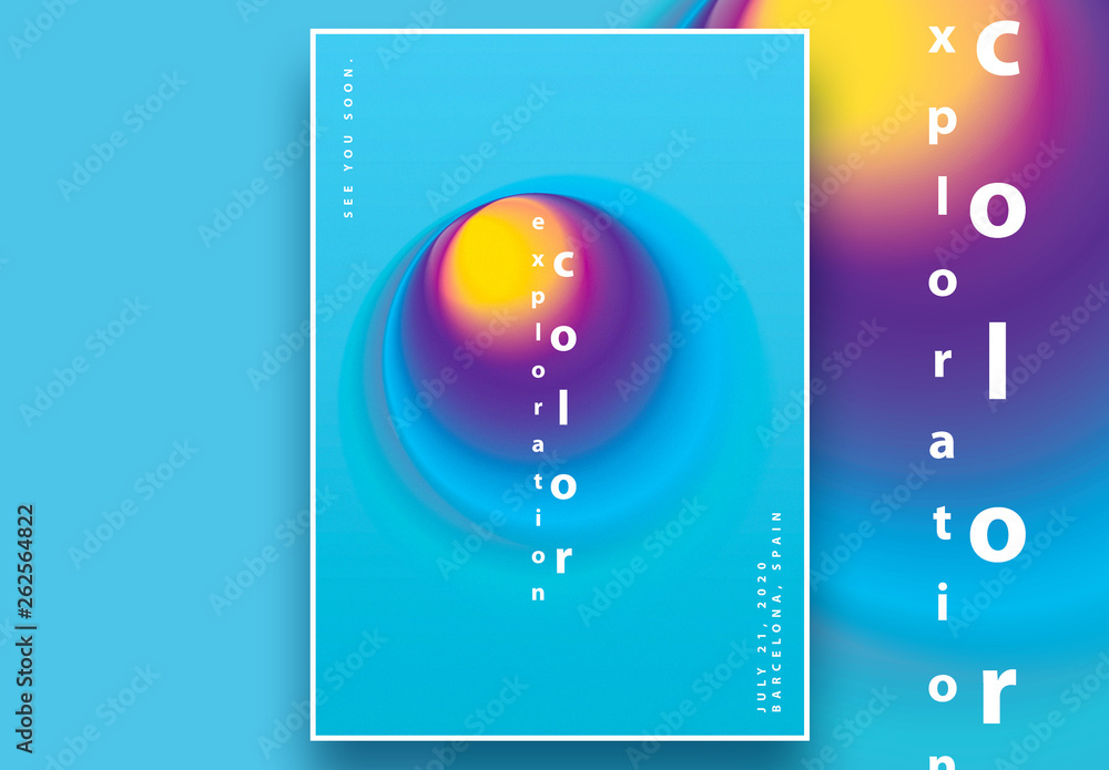 Poster Layout with Blurred Gradient Circles Stock Template | Adobe Stock