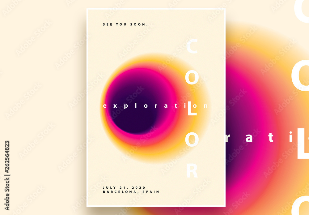 Poster Layout with Blurred Gradient Circles Stock Template | Adobe Stock