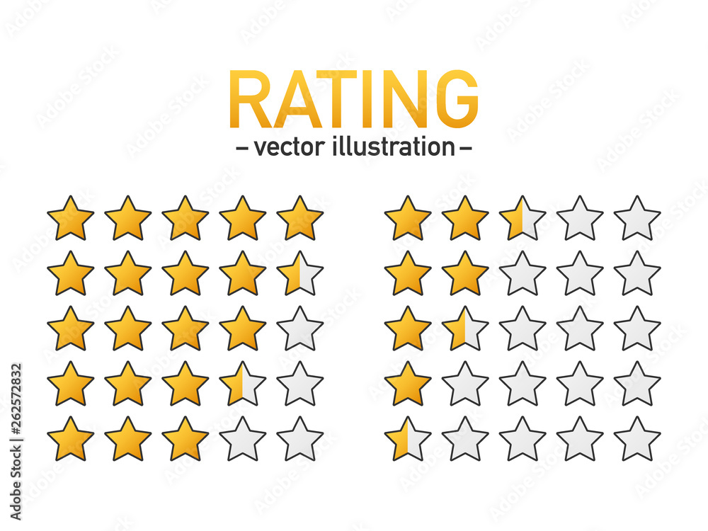 5 star rating icon vector. Isolated badge for website or app. Stars ...