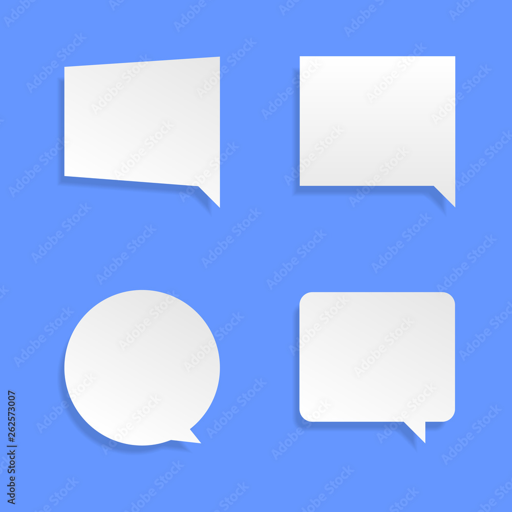 White speech bubbles. Thinking balloon talks bubbling chat comment ...