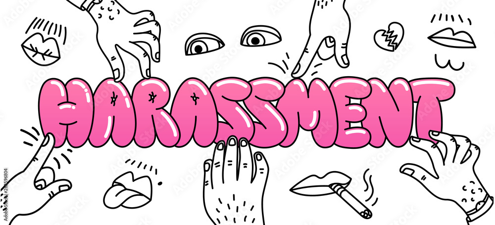 Sexual harassment concept. Illustration with the words sexual ...