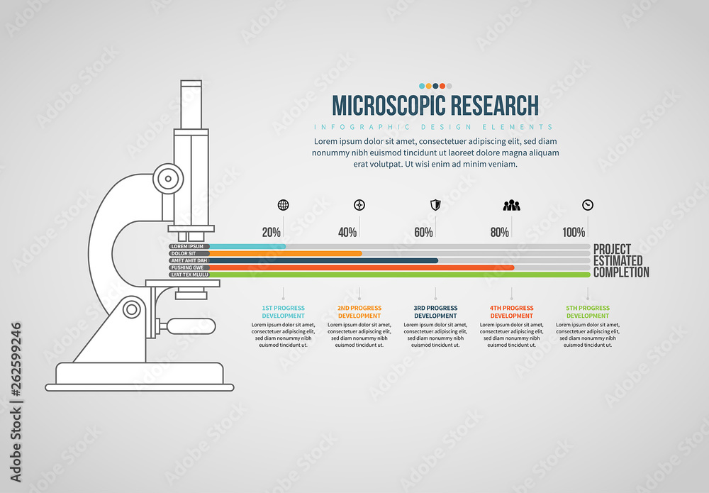 Microscopic Research Infographic Stock Template | Adobe Stock