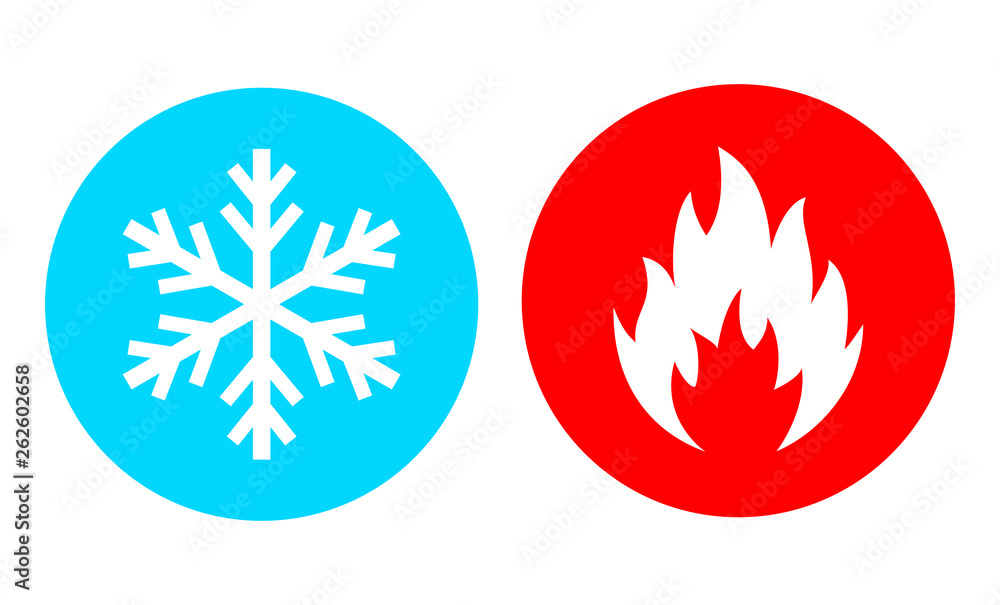 Hot and cold vector icon Stock Vector | Adobe Stock