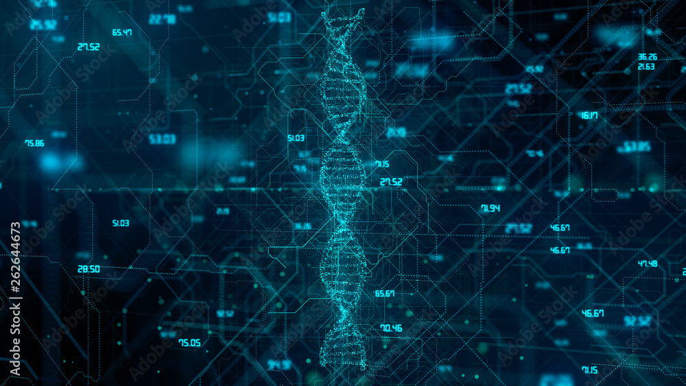 DNA double helix genetic engineering of human genes graphic animation ...