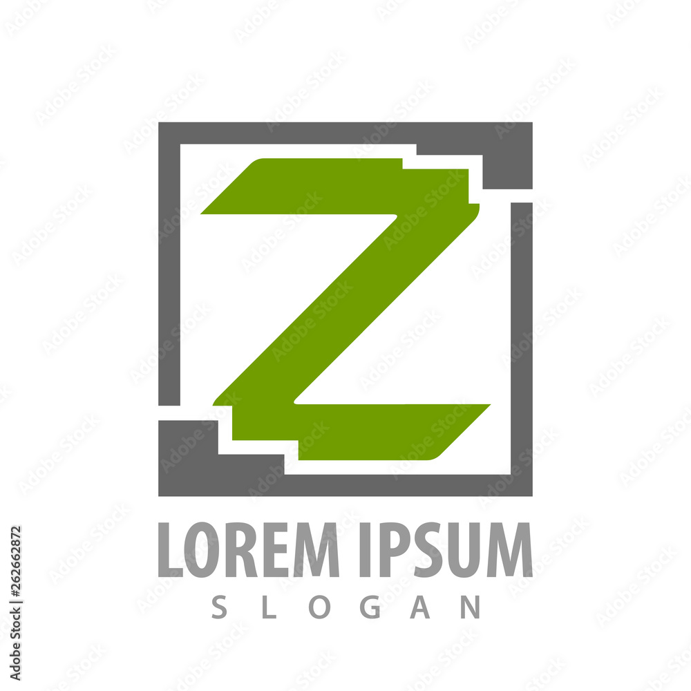 Square letter Z concept design. Symbol graphic template element vector ...