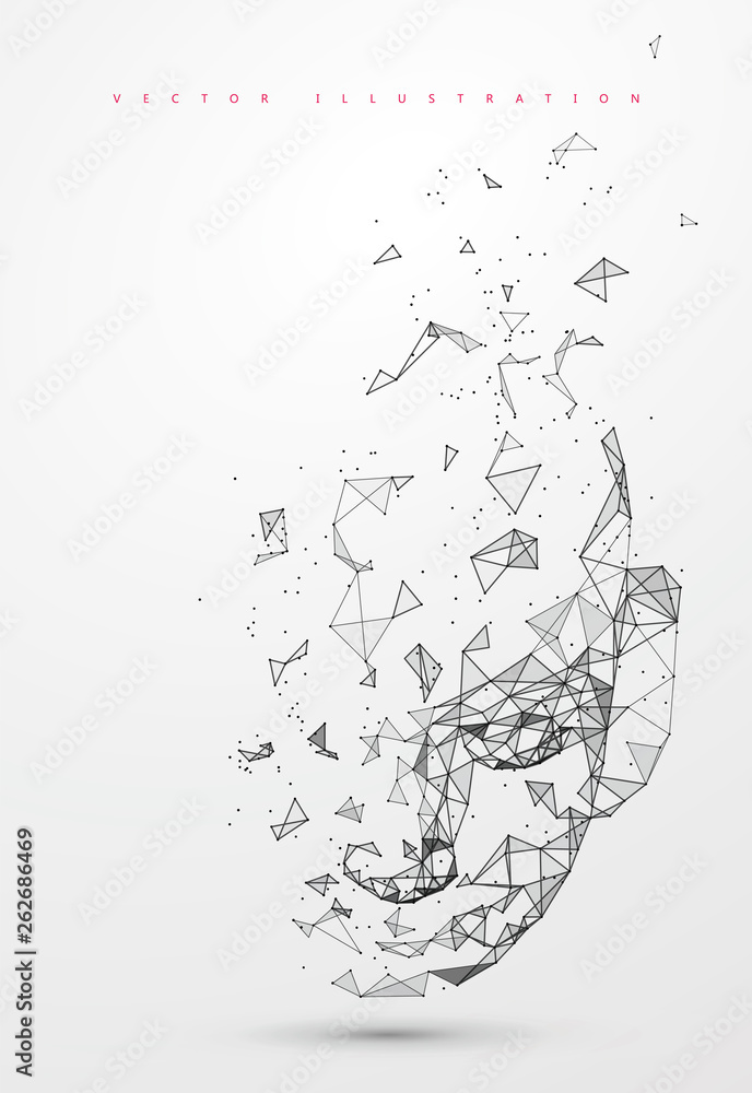 Lines connected to thinkers, symbolizing the meaning of artificial ...