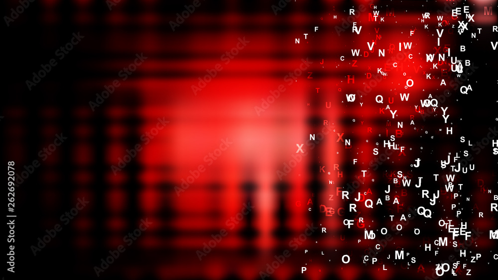 Cool Red Scattered Alphabet Letters Background Vector Illustration ...