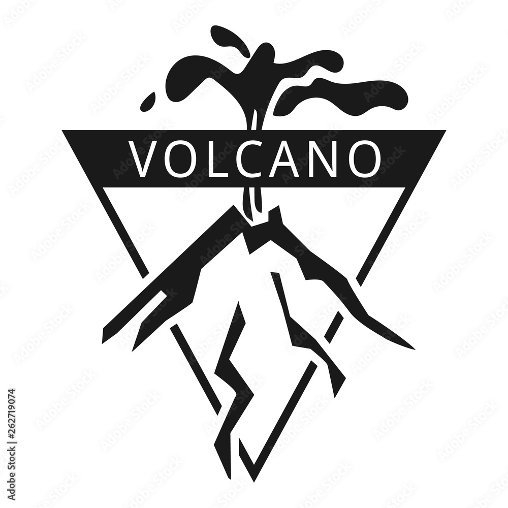 Island volcano logo. Simple illustration of island volcano vector logo ...