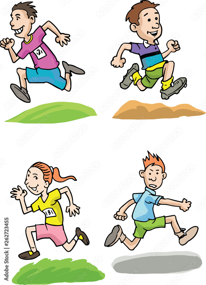 Boy And Girl Running Clipart
