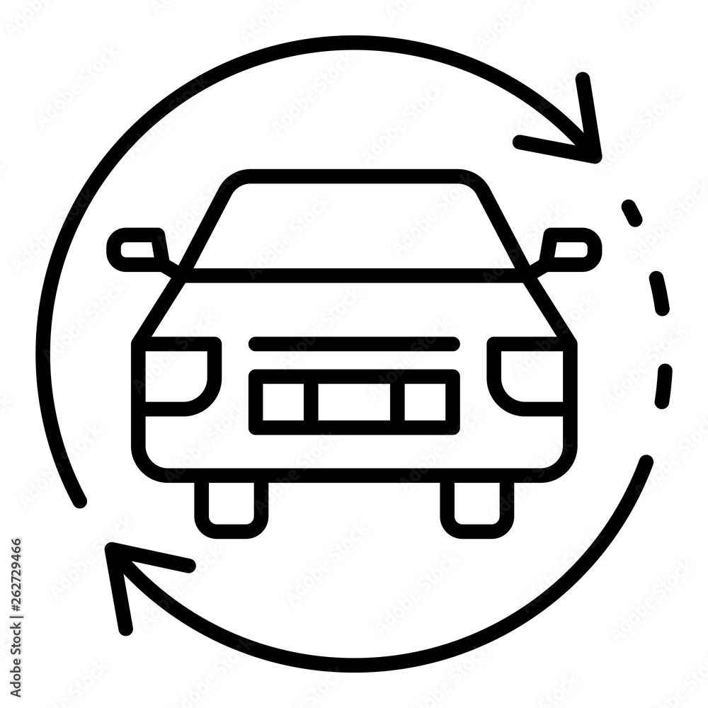 Car update firmware icon. Outline car update firmware vector icon for ...