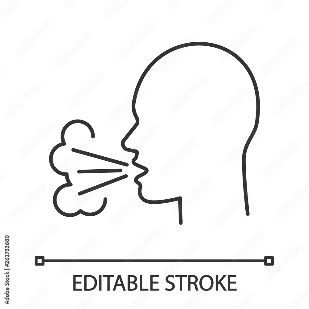 Coughing linear icon Stock Vector | Adobe Stock