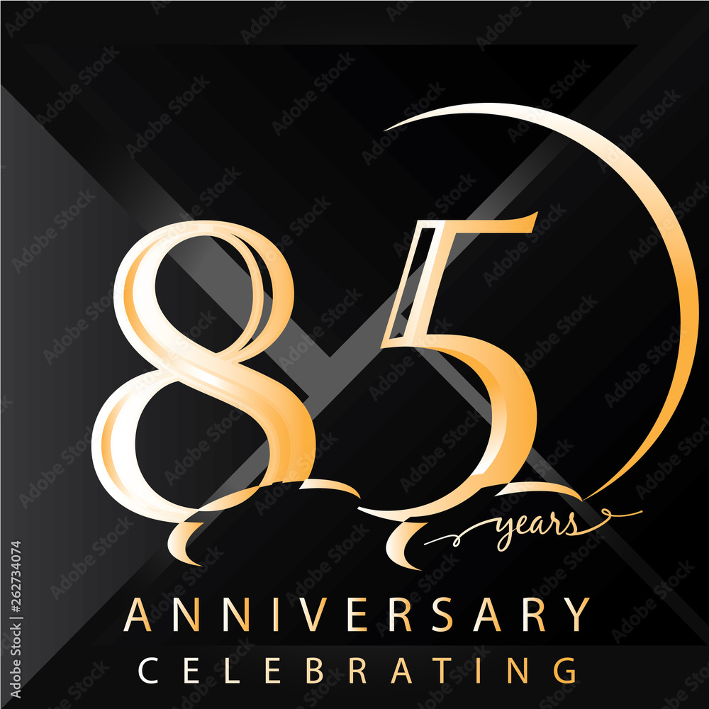 Anniversary 85 years numbers. Poster template for Celebrating 85 years ...