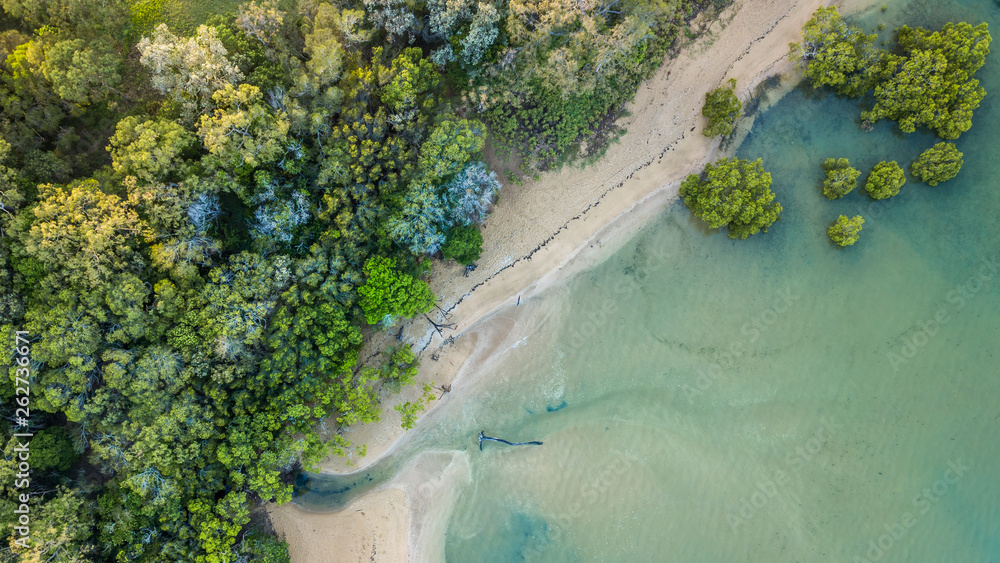 Luftaufnahme von Strand und Küste von Point Vernon bei Hervey Bay Stock ...