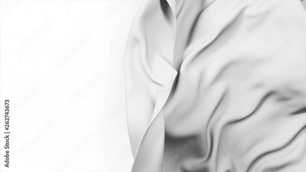 White Cloth Moving Away Waving and Opening Background. Abstract Fabric ...