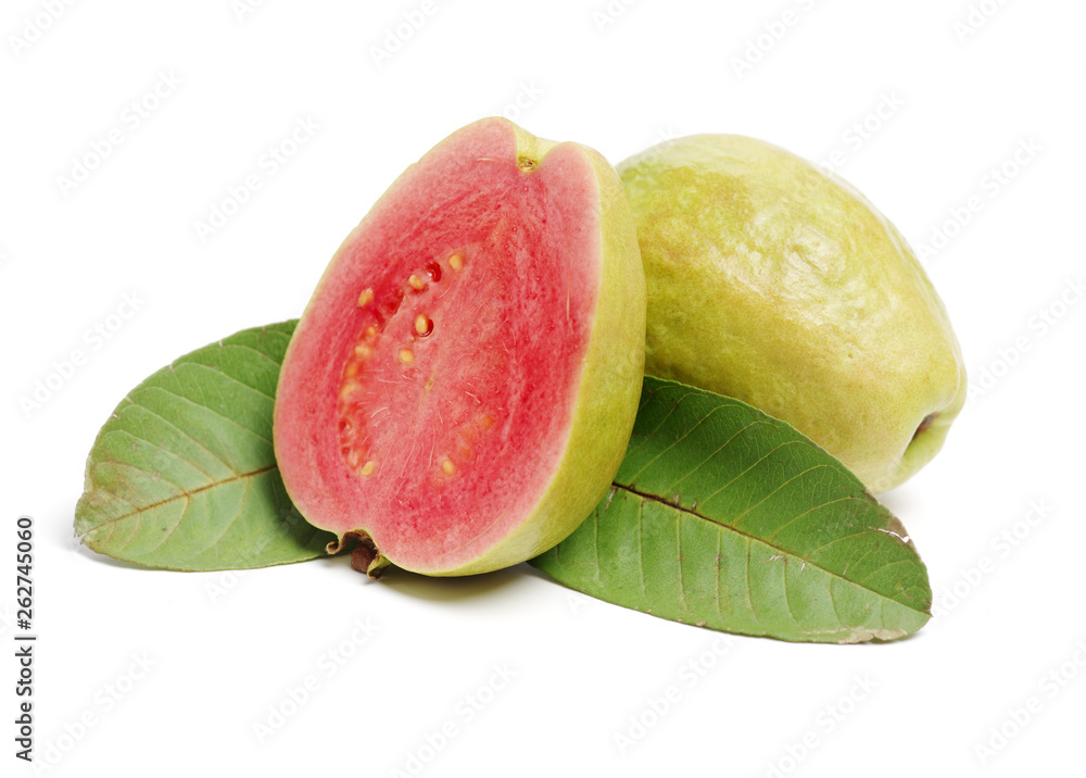 Pink guava isolated on white background Stock Photo | Adobe Stock