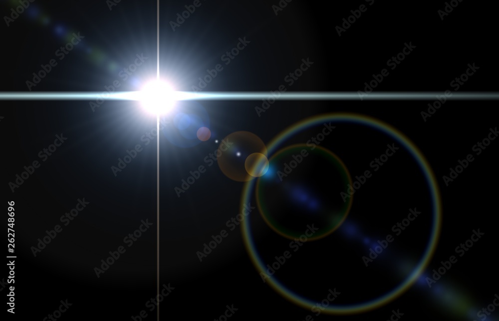 Lens flare, outer space earth, moon, eclipse Stock Illustration | Adobe ...