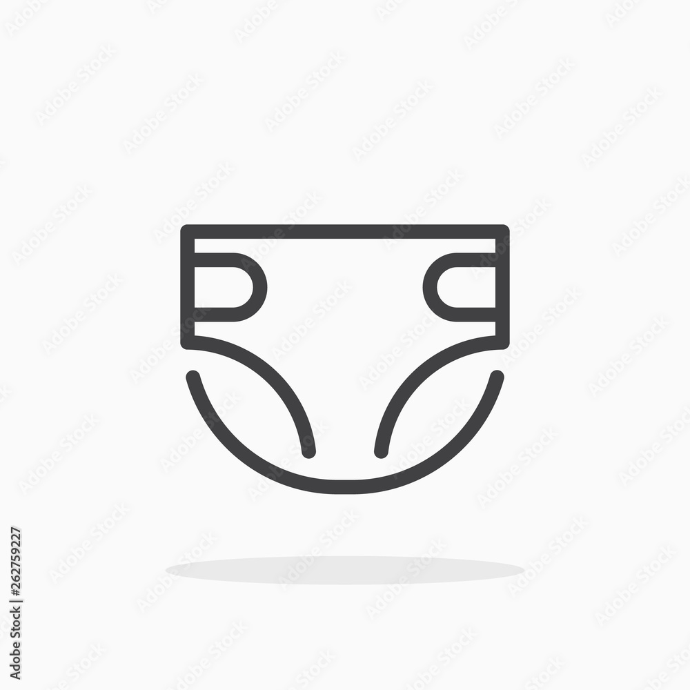 Diaper icon in line style. Editable stroke. Stock Vector | Adobe Stock