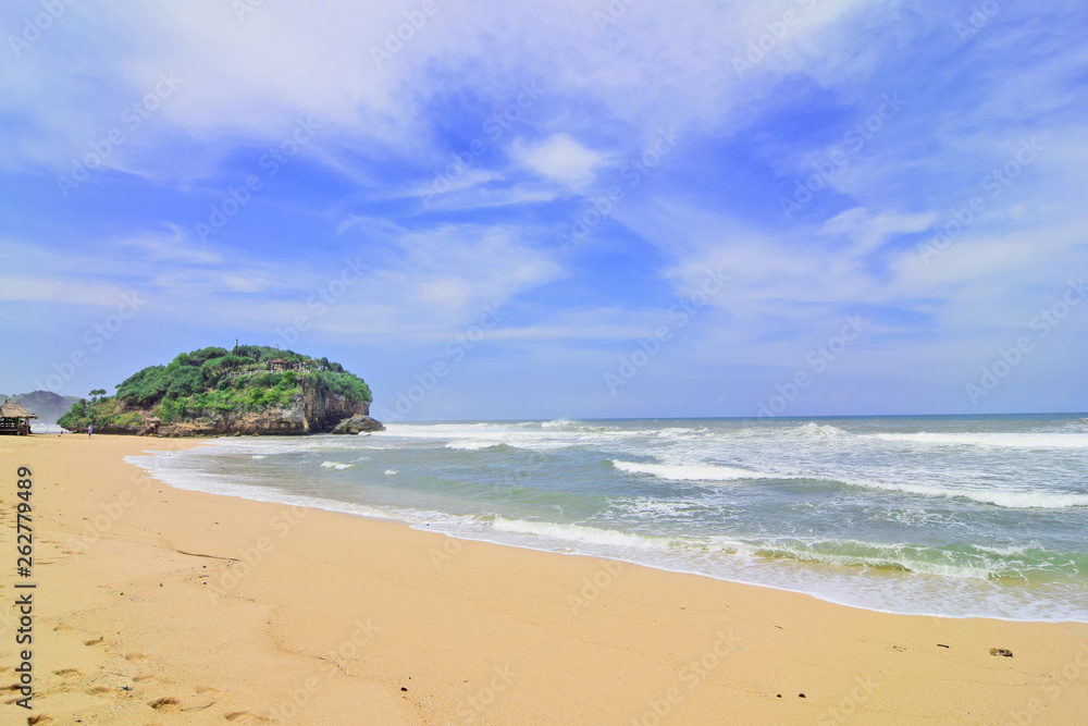 natural views of the south coast in the Yogyakarta region. This beach ...