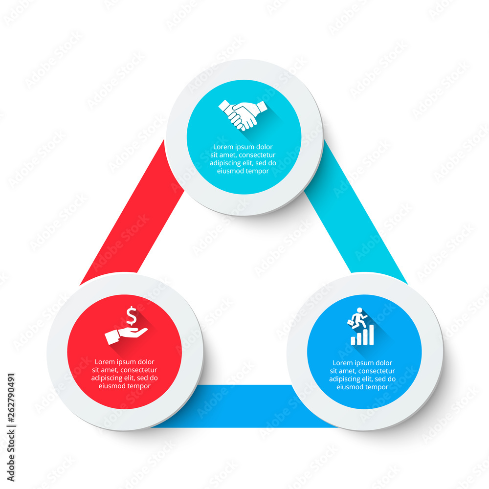 Triangle infographic with 3 options. Abstract diagram for presentation ...